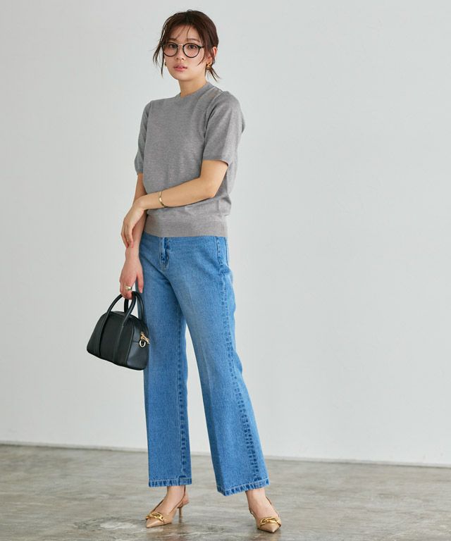 一部予約】シルクタッチウォッシャブル半袖ニット 【Pierrot 一部予約】シルクタッチウォッシャブル半袖ニット 【Pierrot